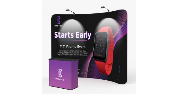 10ft Curve Tension Fabric Display Chicago | Trade Show Displays in Chicago